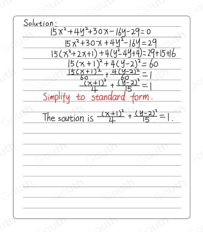 Solved: Content : ≡ 3.12 Unit Test: Conic Sections - Part 1 The general ...