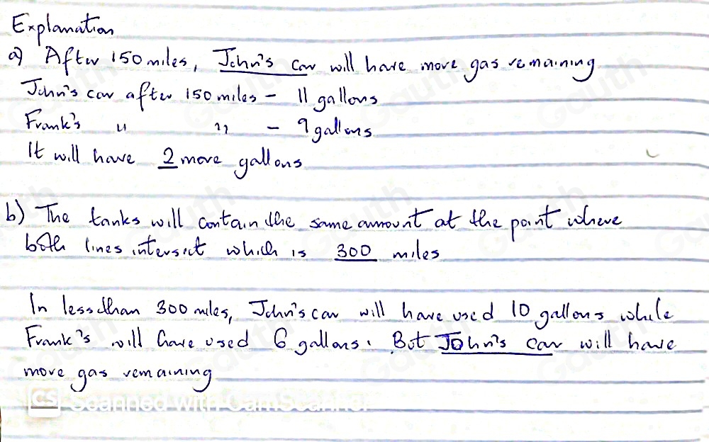 Solved: Frank and John are driving separate cars to Chicago. They begin ...