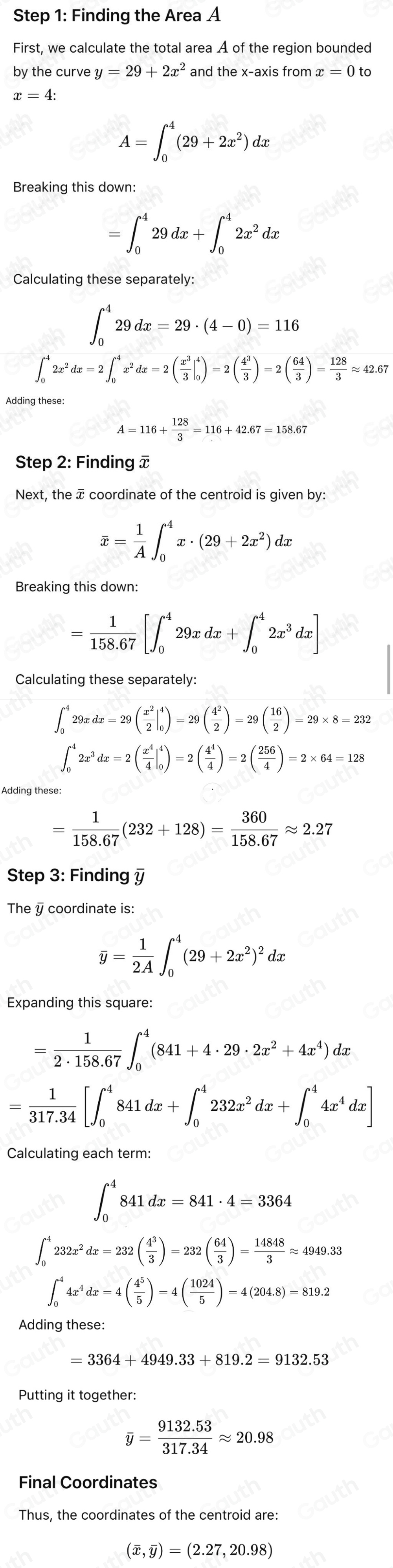 Solved: Find the coordinates of the centroid of the shape between the ...