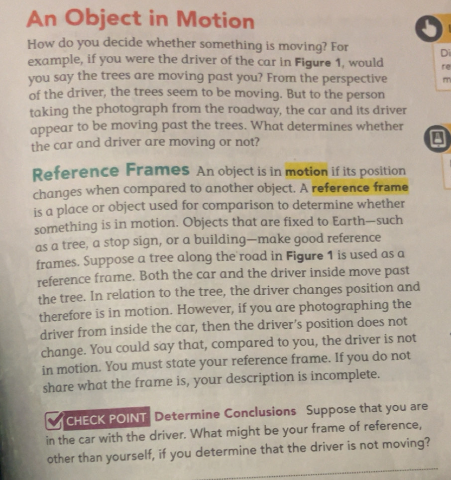 Solved: An Object in Motion How do you decide whether something is ...
