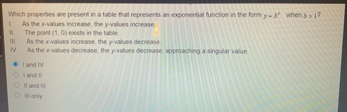 Solved: Which properties are present in a table that represents an ...
