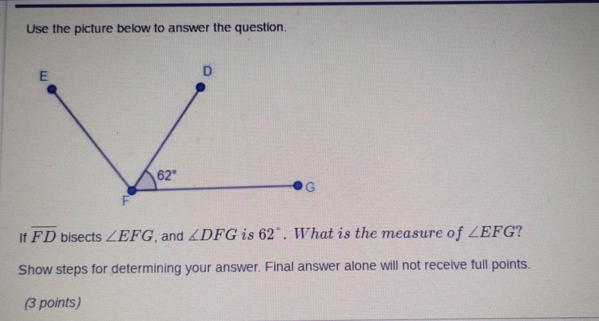 Solved: Use the picture below to answer the question. If overline FD ...