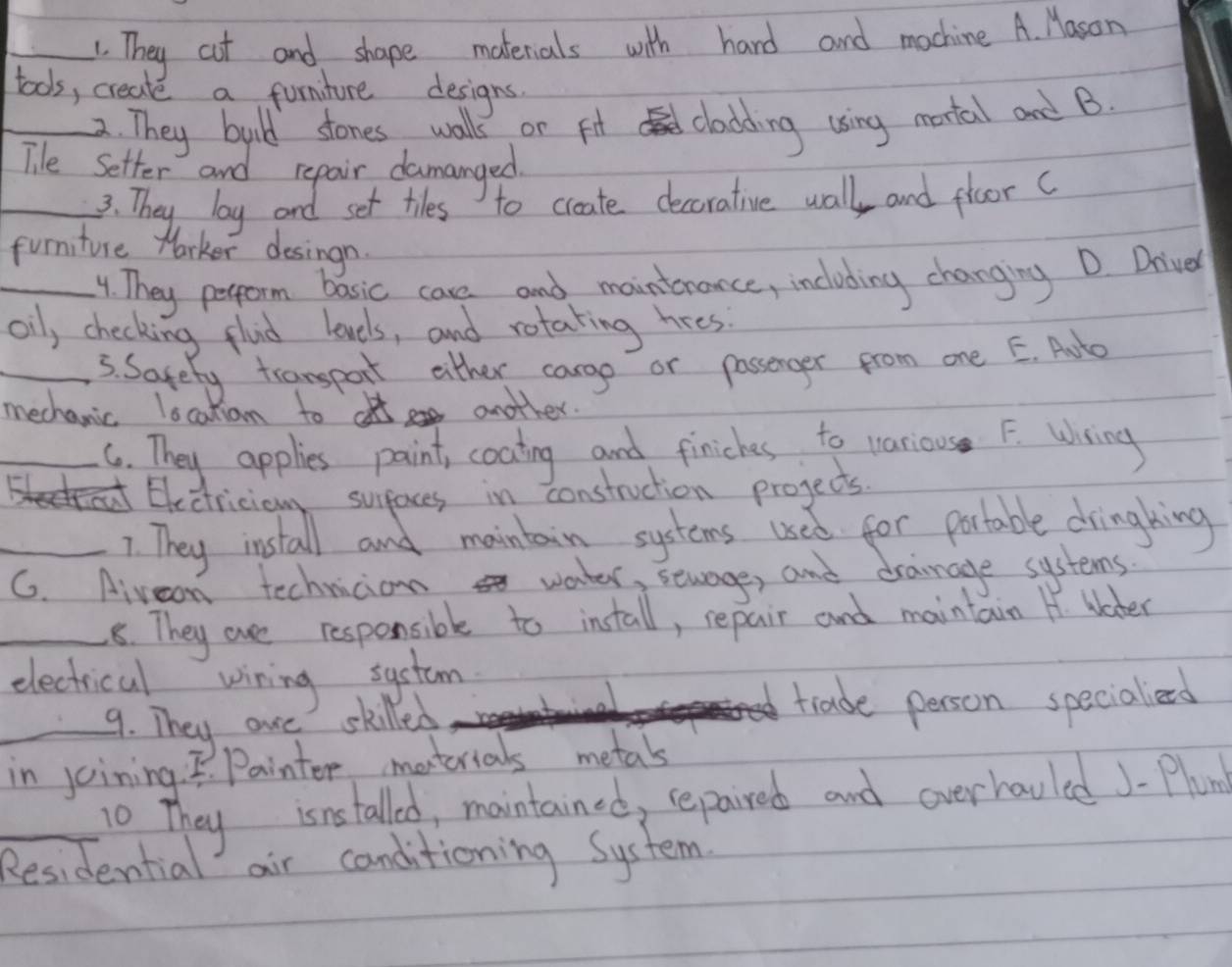 Solved: They cut and shape materials with hard and machine A. Mason ...