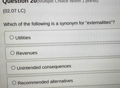 Solved: Question 20(Multiple Choice Worth 1 points) (02.07 LC) Which of the following is a ...