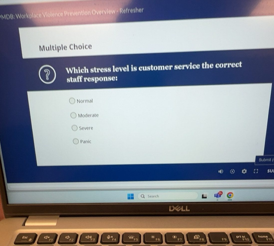 Solved: PMDB: Workplace Violence Prevention Overview - Refresher ...