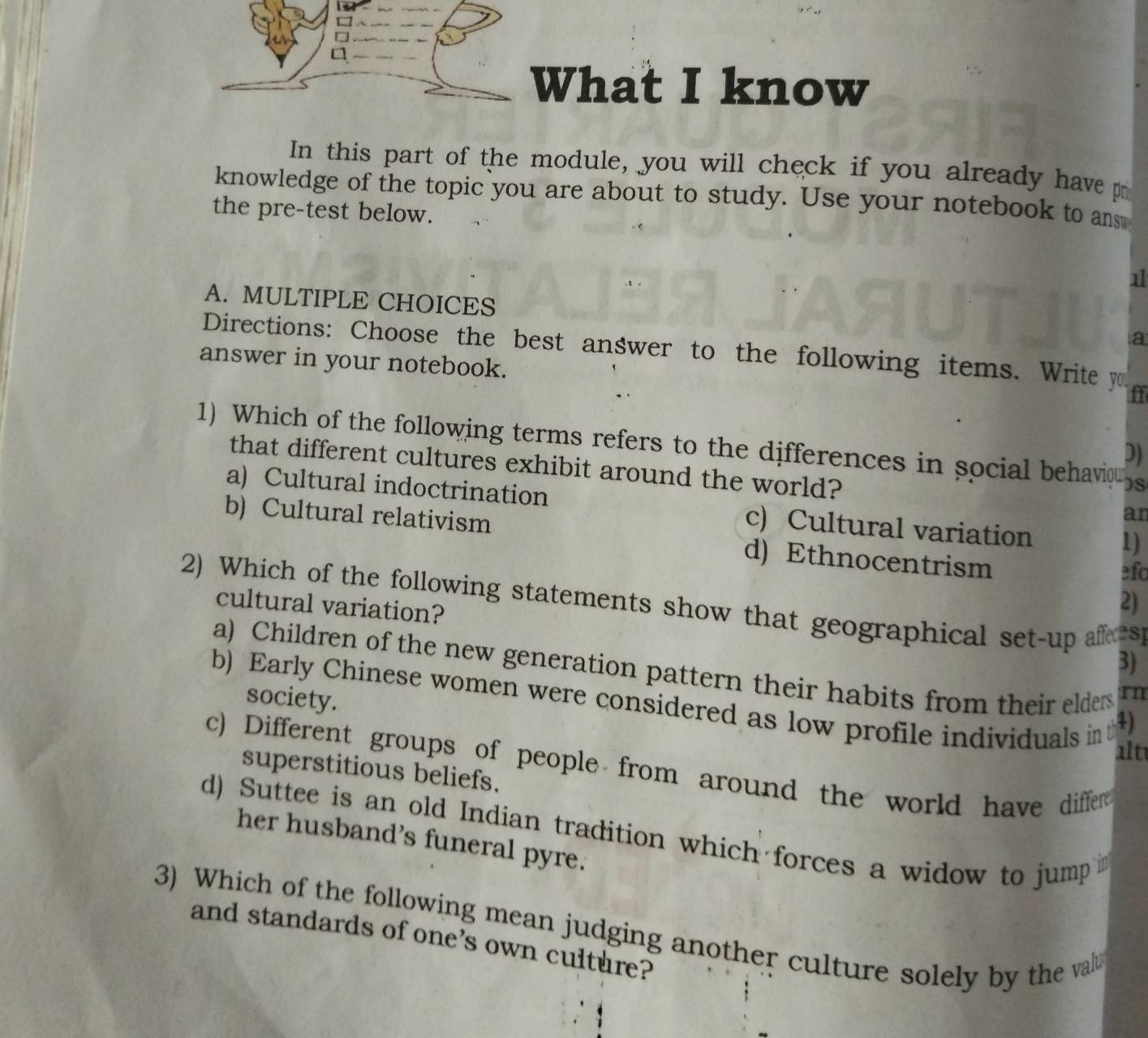 Solved: What I know In this part of the module, you will check if you ...