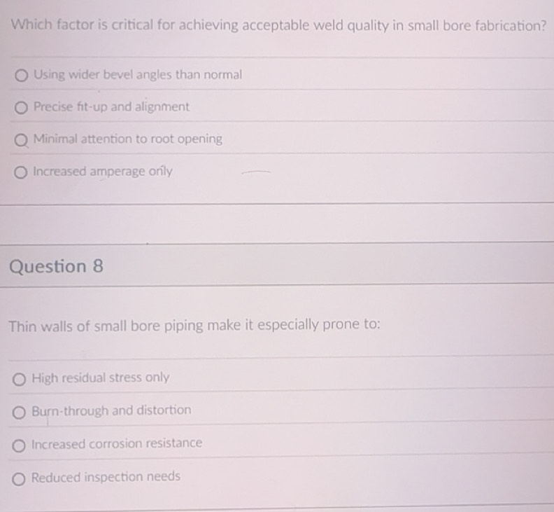 Solved: Which factor is critical for achieving acceptable weld quality ...