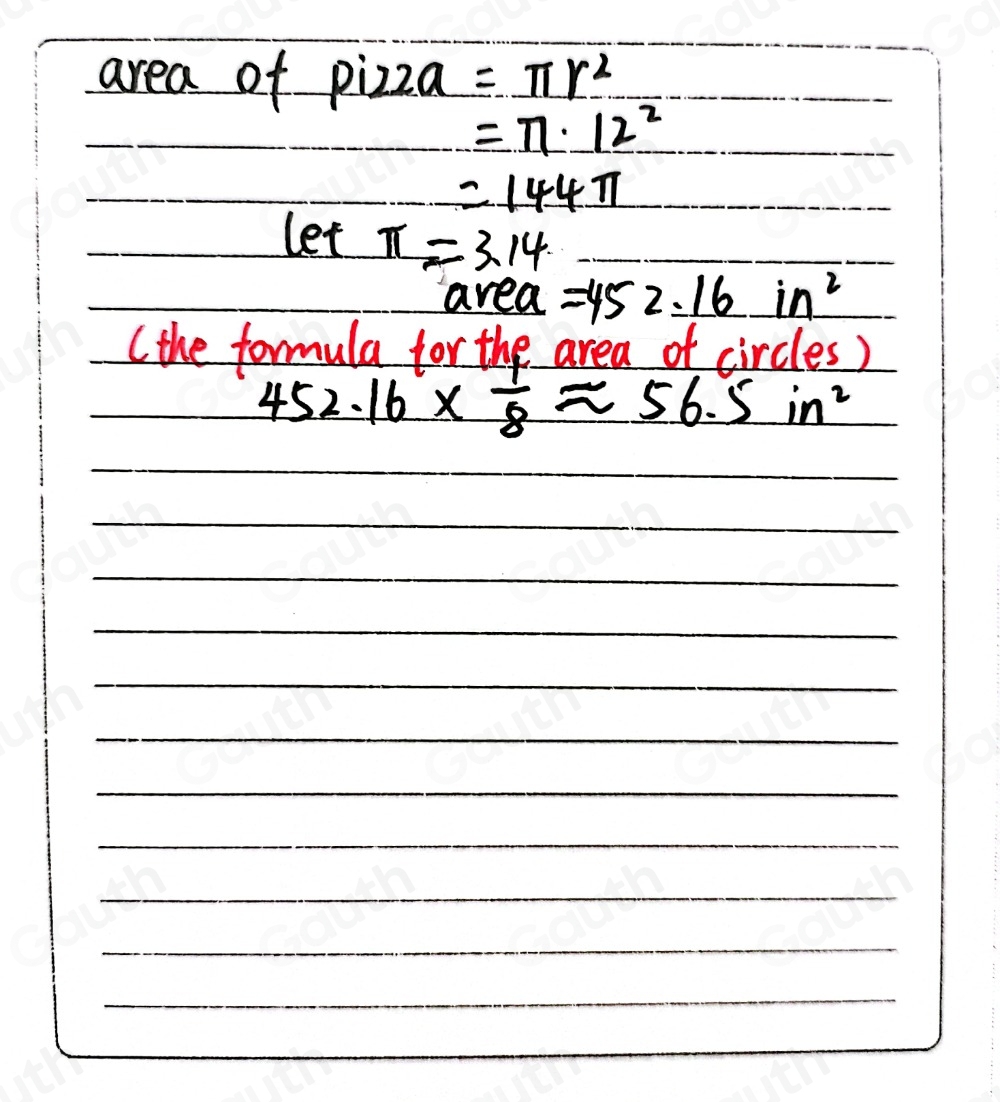Solved: Problem: A 12-inch pizza is cut into 8 slices. You eat one ...