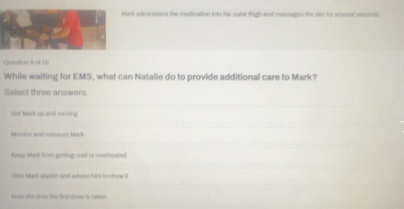 Solved: Mark administers the medication into his outer thigh and ...