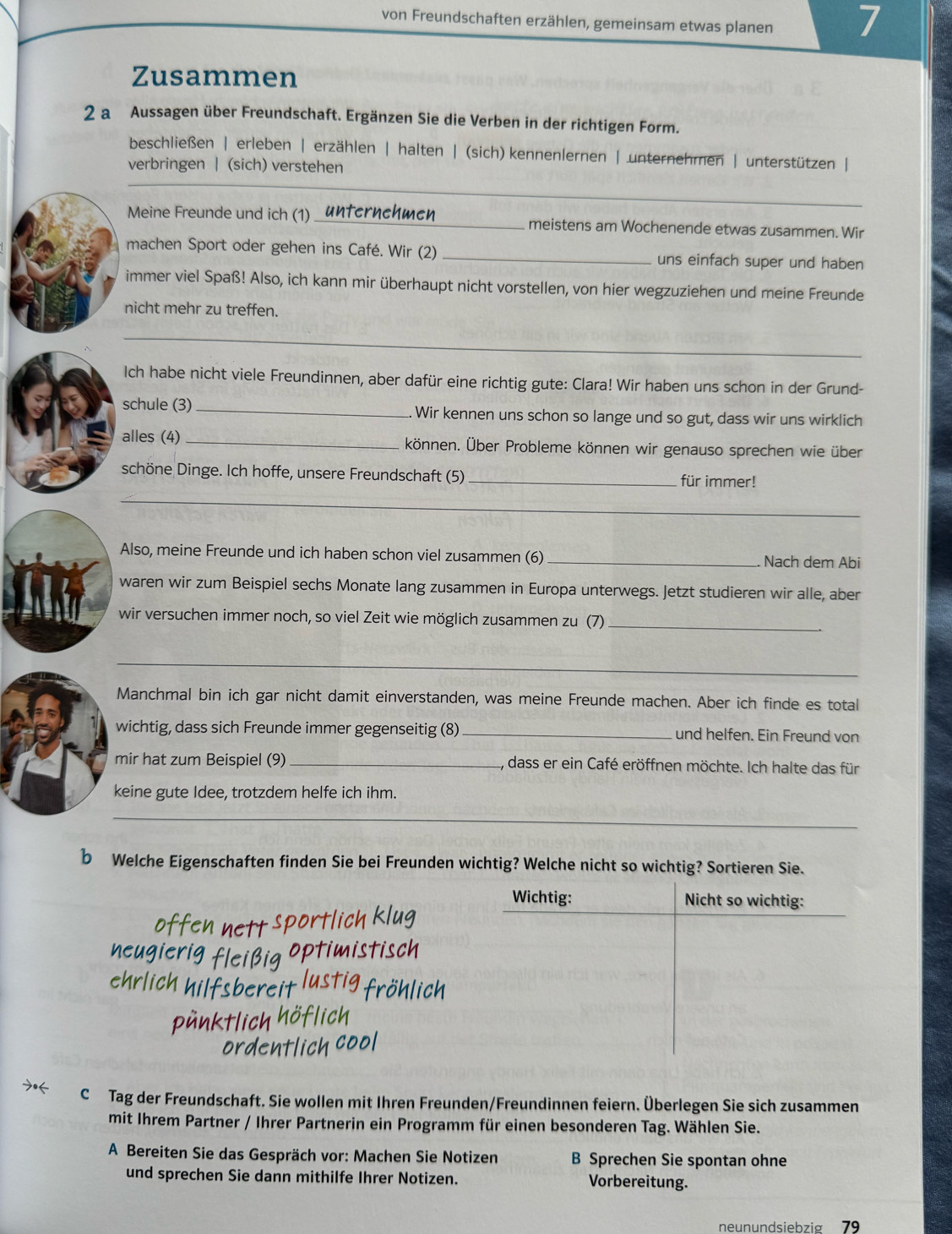 Gelöst:von Freundschaften erzählen, gemeinsam etwas planen 7 Zusammen 2 ...