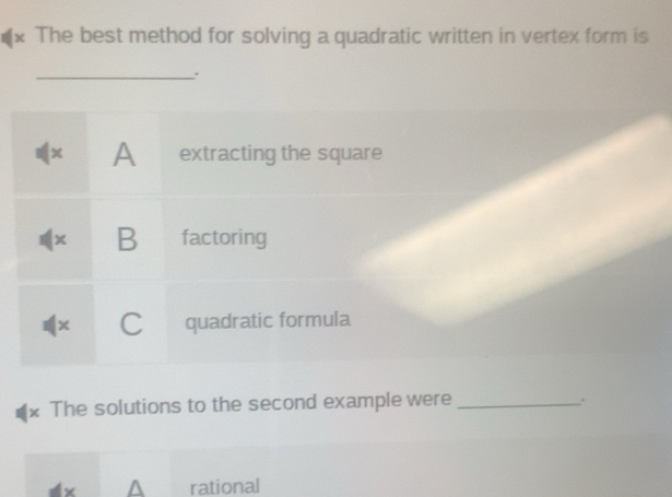 Solved: The best method for solving a quadratic written in vertex form ...
