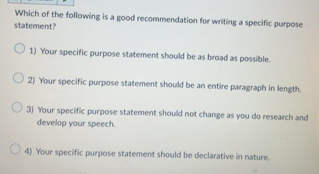 Solved: Which of the following is a good recommendation for writing a ...