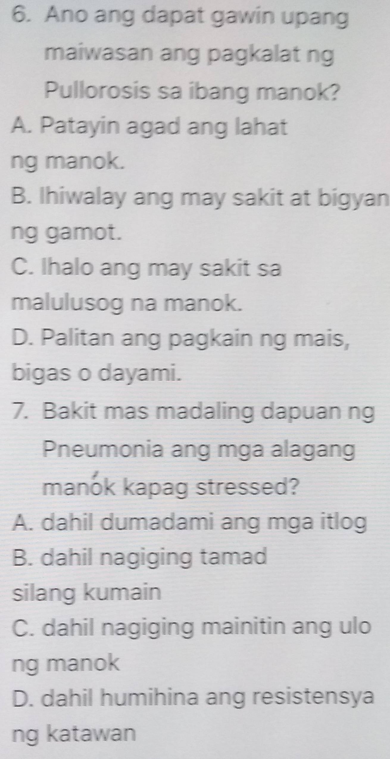 Solved: Ano ang dapat gawin upang maiwasan ang pagkalat ng Pullorosis ...