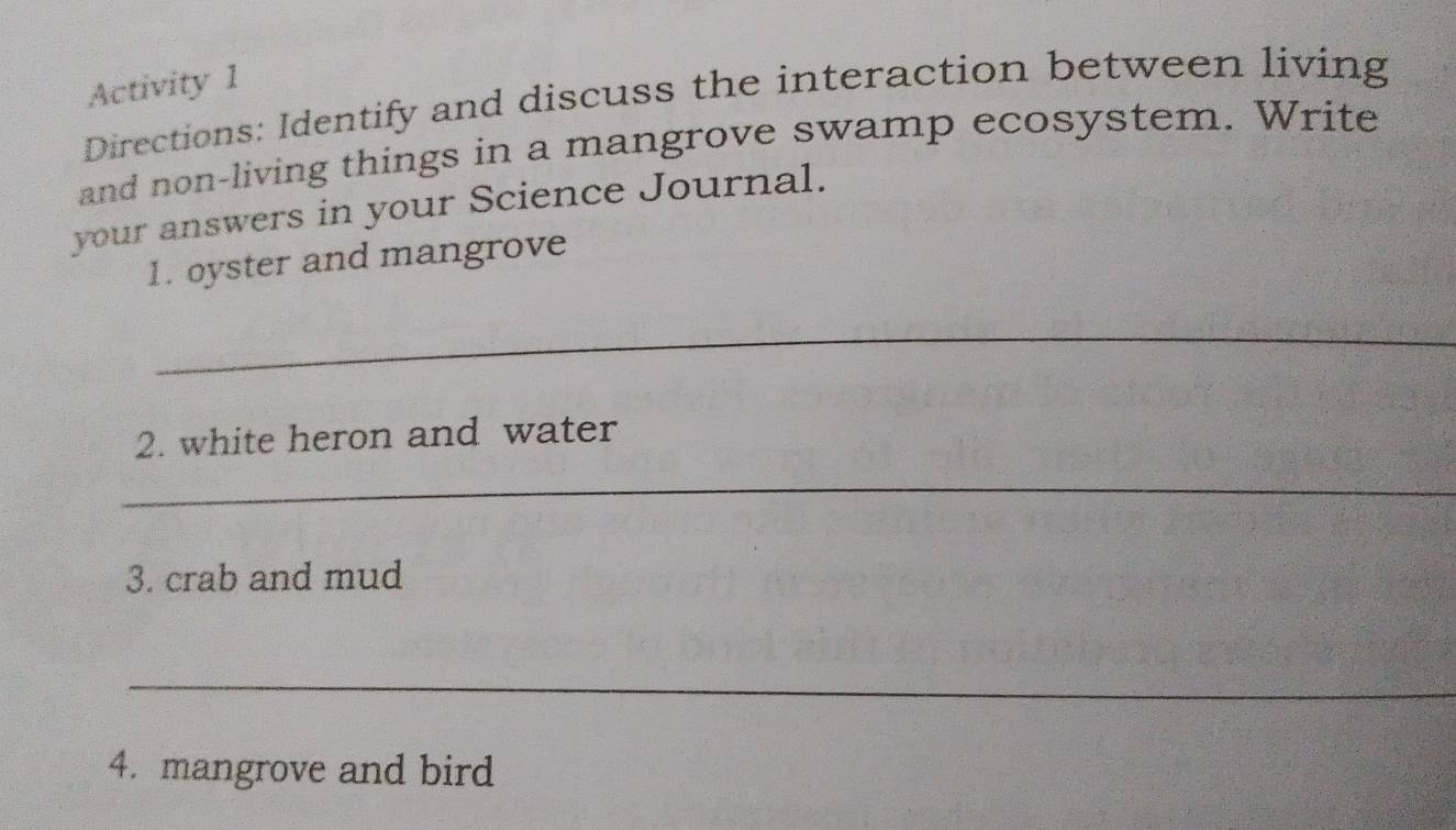 Solved: Activity 1 Directions: Identify and discuss the interaction ...