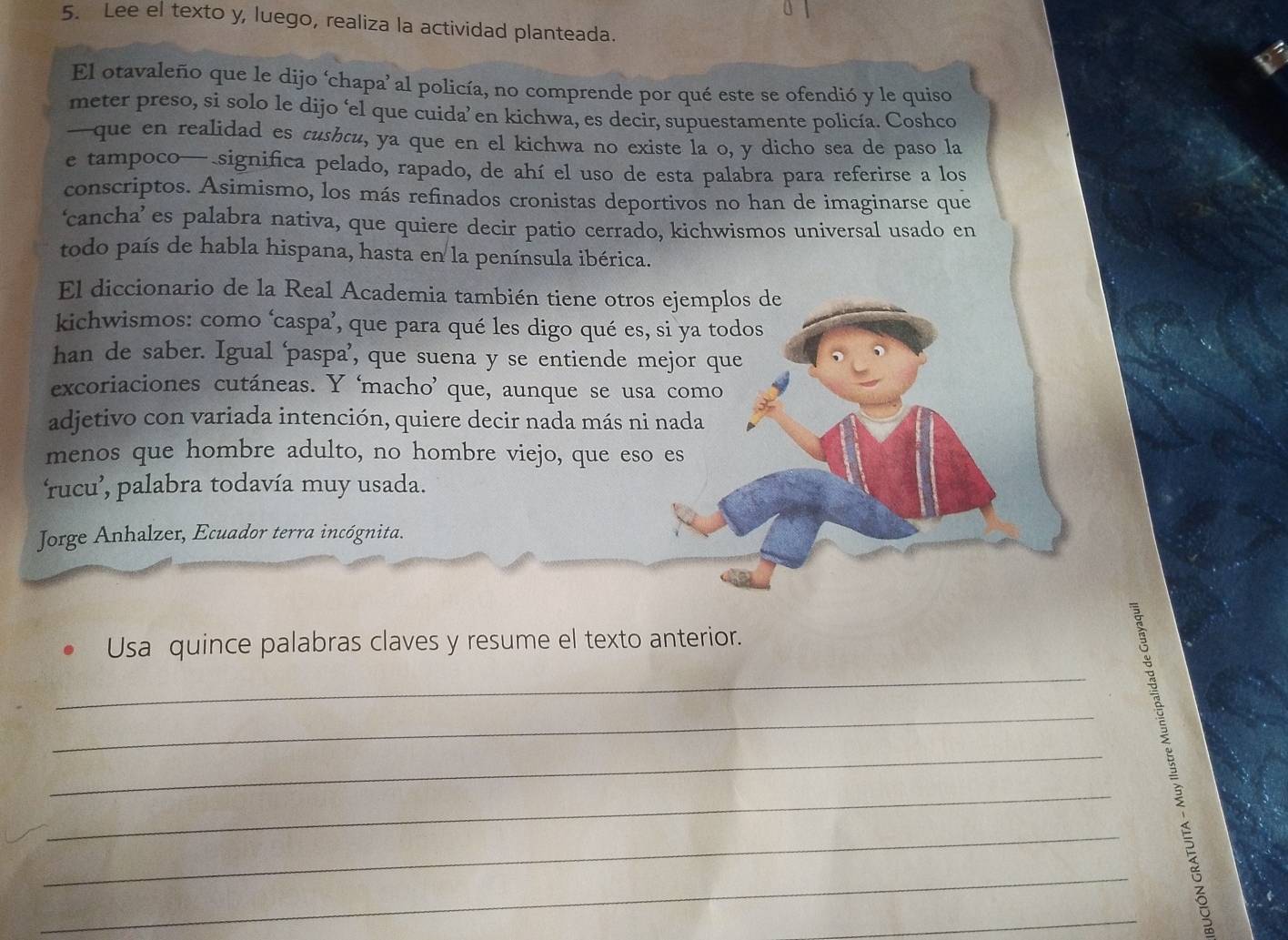 Resuelto:Lee el texto y, luego, realiza la actividad planteada. El ...