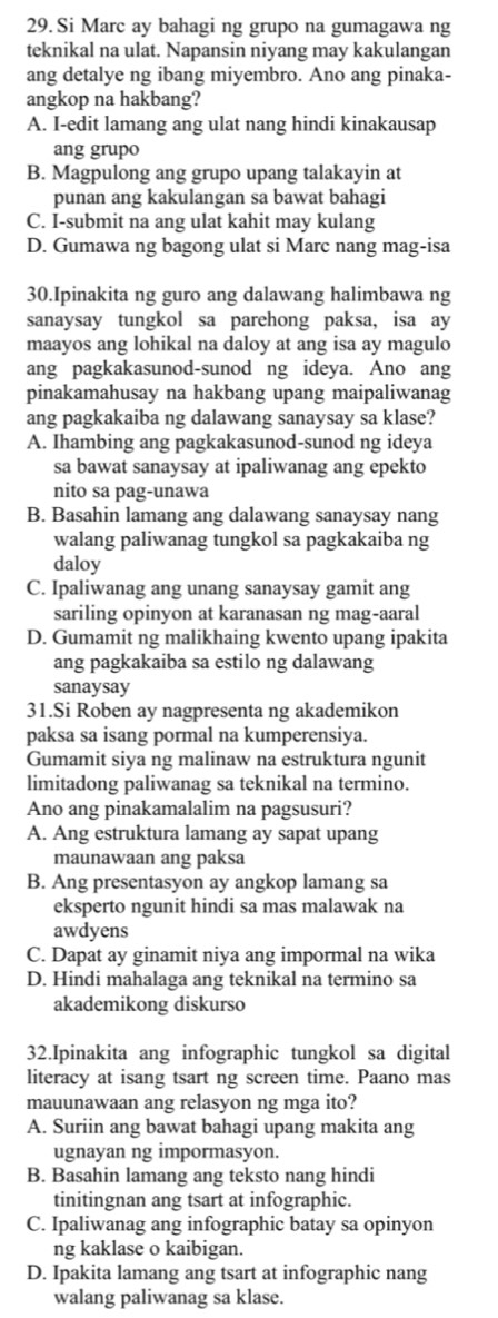Solved: Si Marc ay bahagi ng grupo na gumagawa ng teknikal na ulat ...