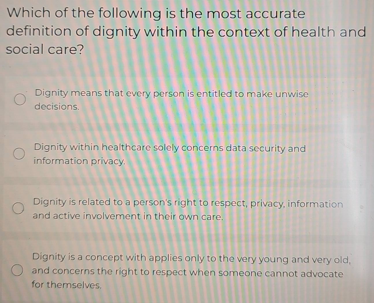 Solved: Which of the following is the most accurate definition of ...