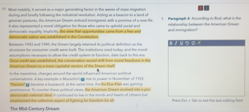 Solved: Most notably, it served as a major generating factor in the ...