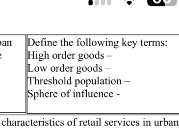 Solved: an Define the following key terms: High order goods - Low order ...