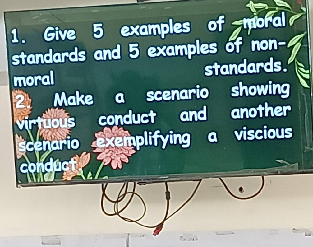 Solved: Give 5 examples of moral standards and 5 examples of non- moral ...