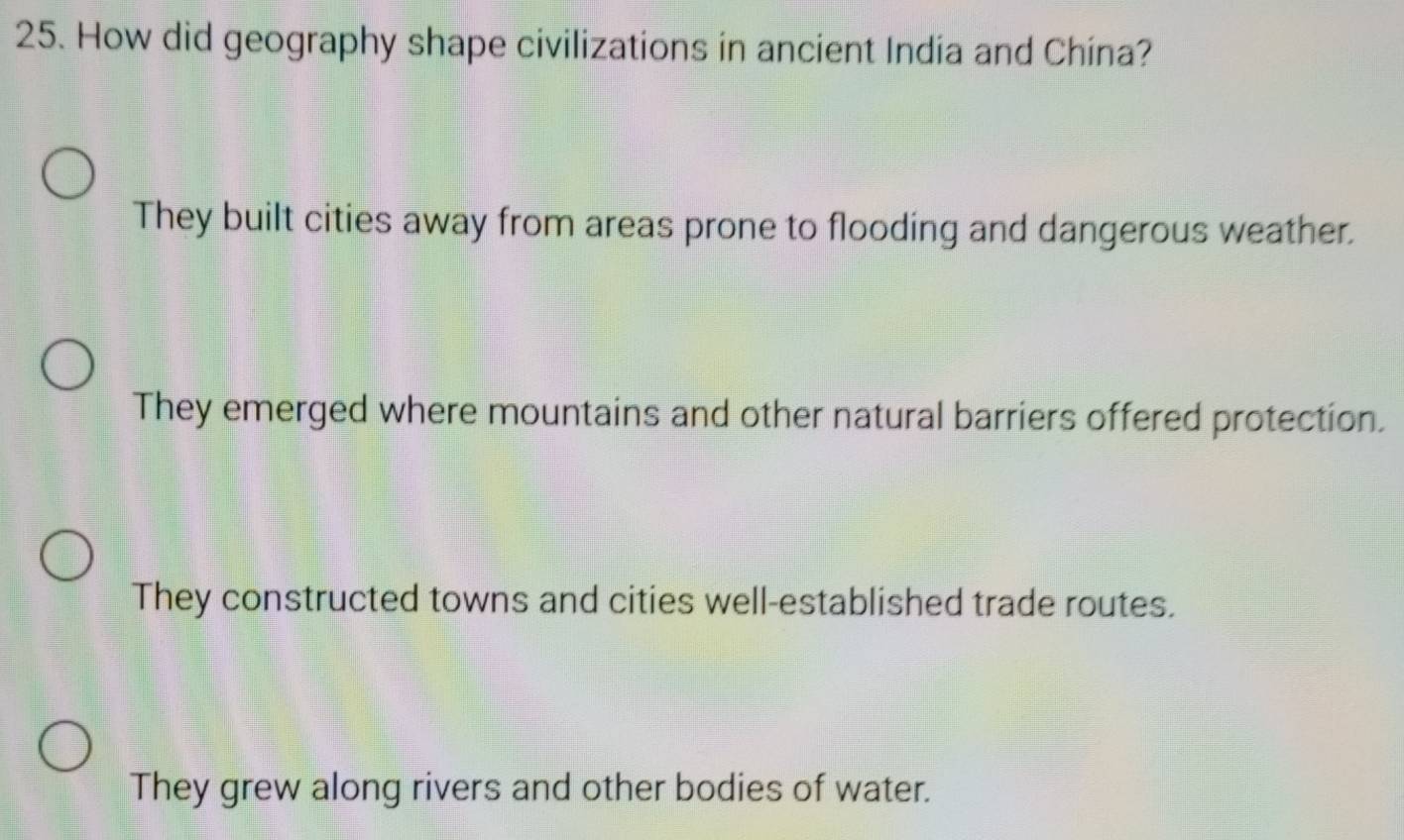 Solved: How did geography shape civilizations in ancient India and ...