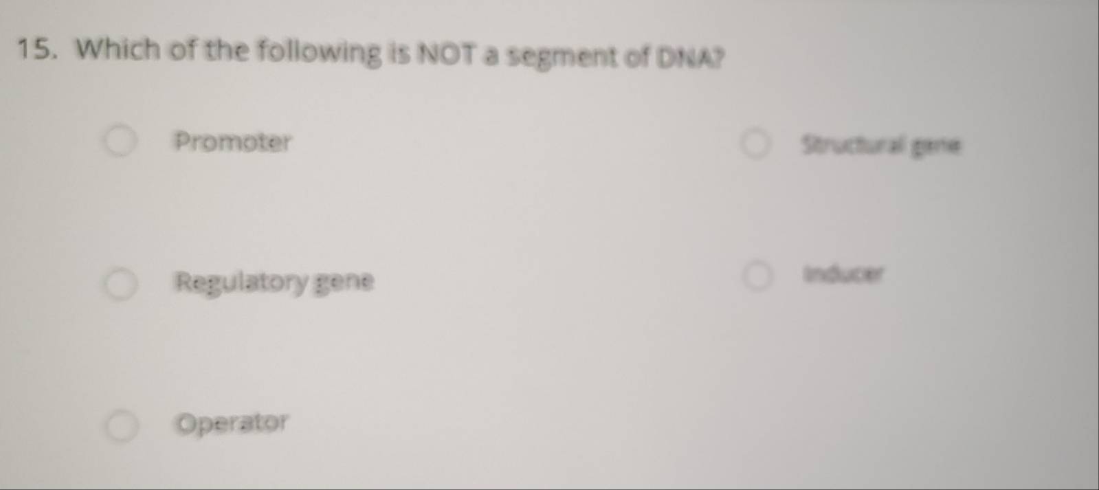 Solved: Which of the following is NOT a segment of DNA? Promoter ...