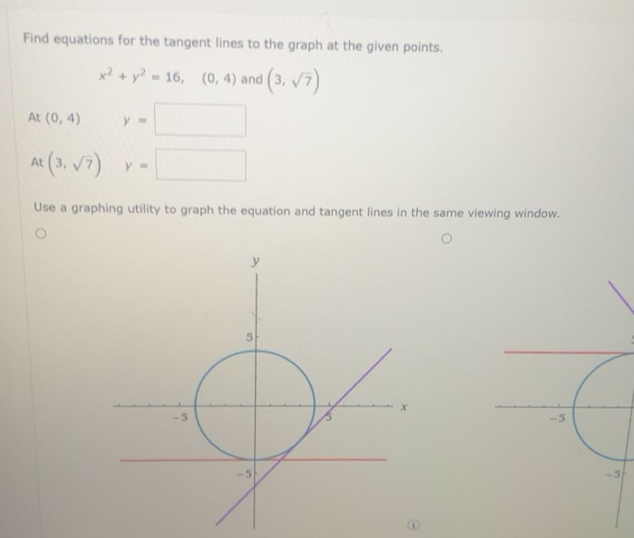 Solved: Find equations for the tangent lines to the graph at the given ...