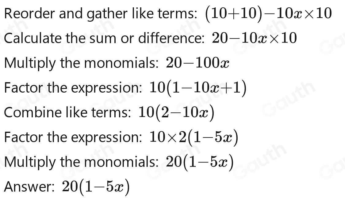 Solved: 10-10x10+10= [Math]