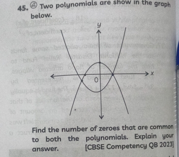 Solved: ≌ Two polynomials are show in the graph below. Find the number ...
