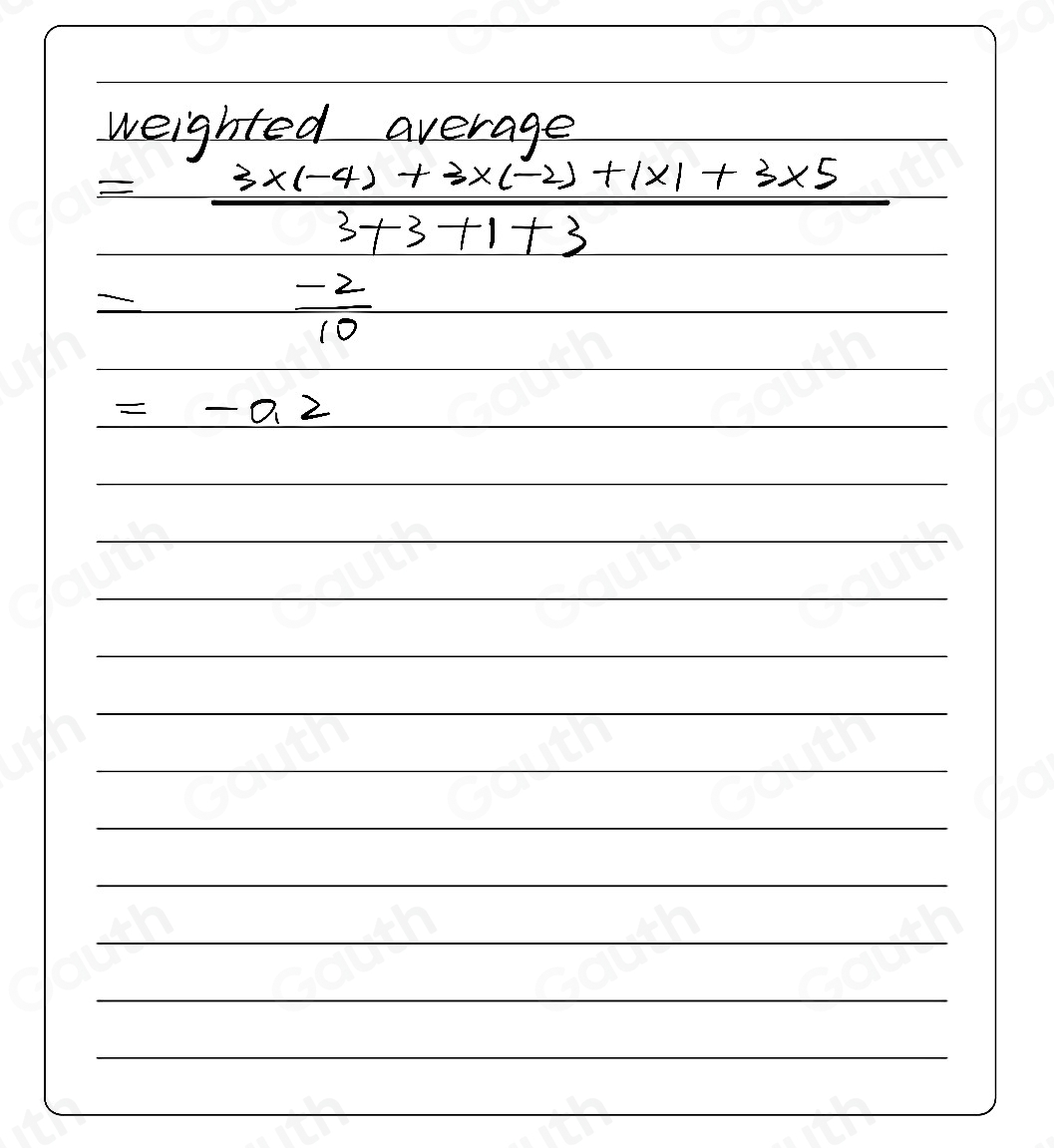 Solved: Find the weighted average of the weighted points on the number ...