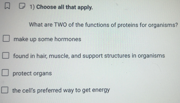 Solved: Choose all that apply. What are TWO of the functions of ...