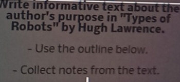 Solved: Write informative text about the author's purpose in "Types of ...