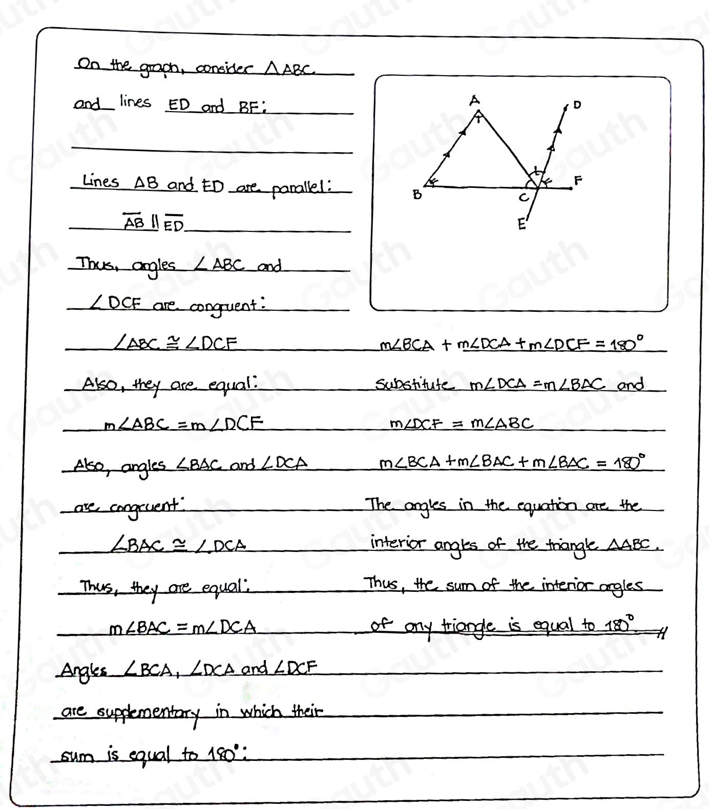 Solved: Make a hypothesis about the sum of the interior angles of any ...