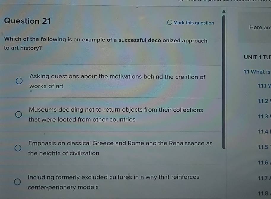 Solved: Mark this question Here are Which of the following is an ...