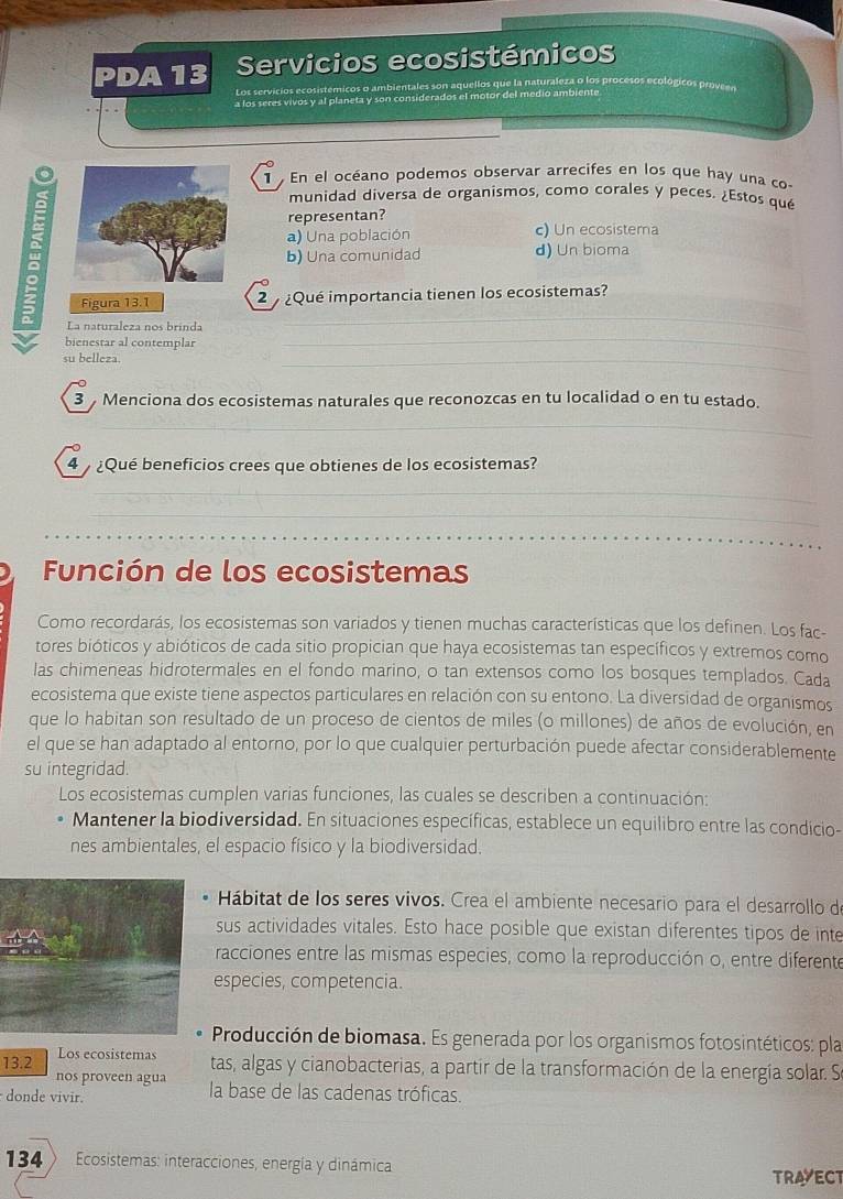 Resuelto:PDA 13 Servicios ecosistémicos icos o ambientales son aquellos ...