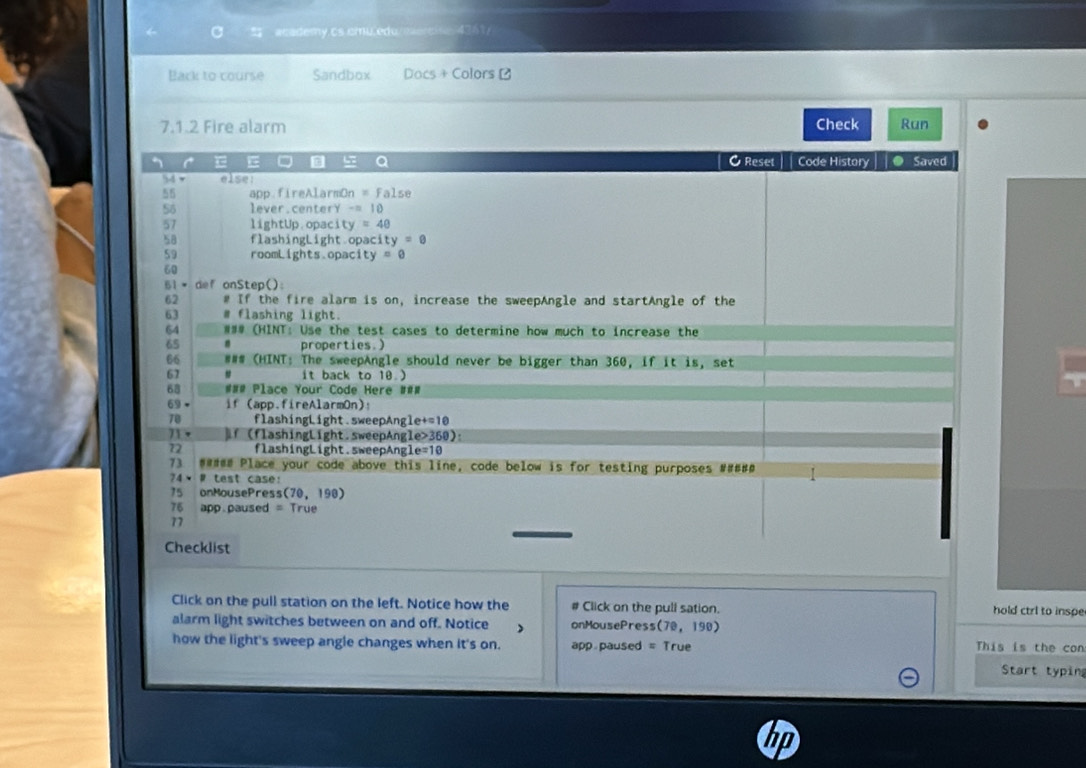 Solved: academy.cs cmu.edu/mercise 4261/ Back to course Sandbox Docs ...
