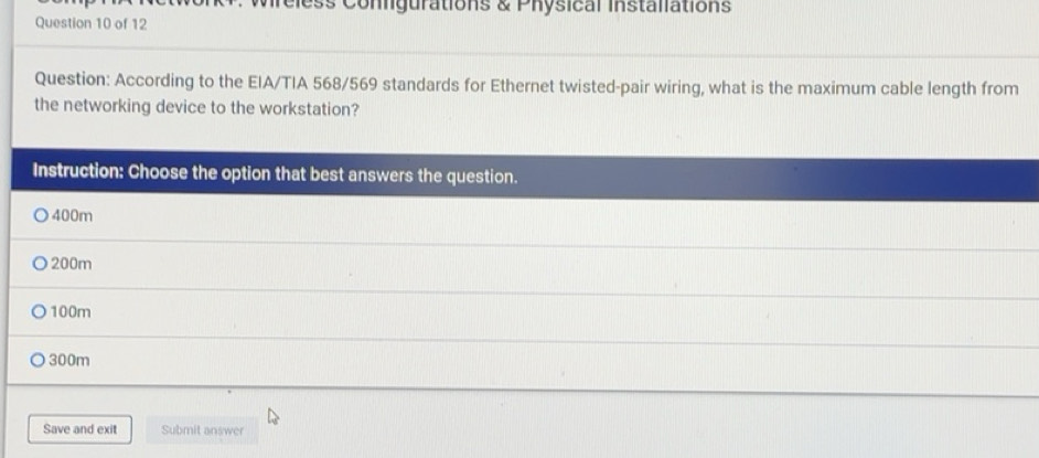 Solved: Congurations & Physical installations Question 10 of 12 ...
