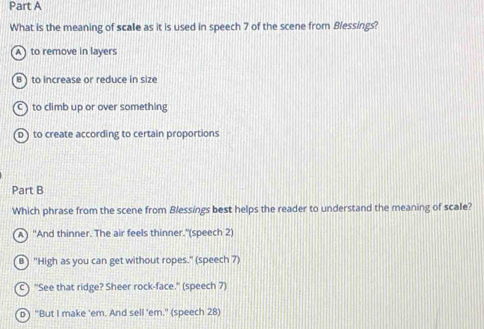 Solved: What is the meaning of scale as it is used in speech 7 of the ...