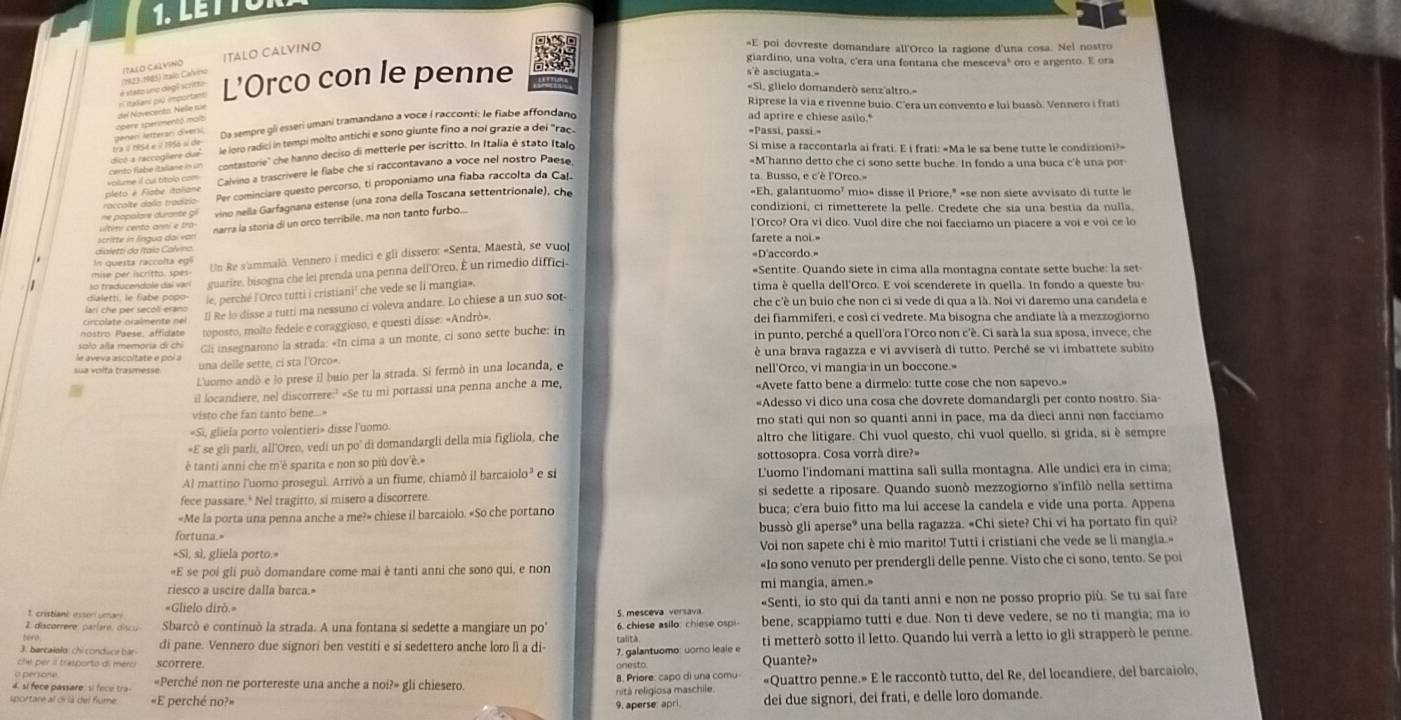 Risolto:IMOCANOM ITALO CALVINO «E poi dovreste domandare all'Orco la ...