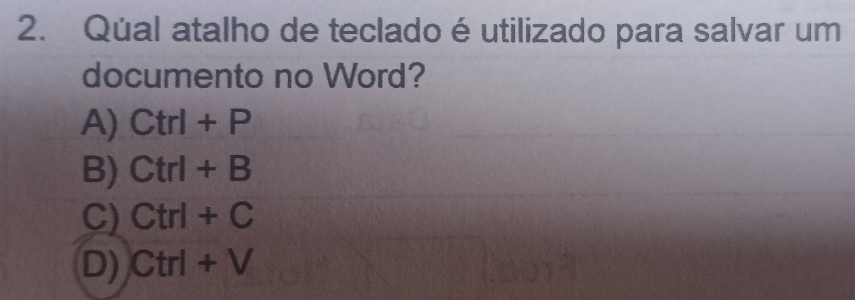 Resolvido:Qual atalho de teclado é utilizado para salvar um documento ...