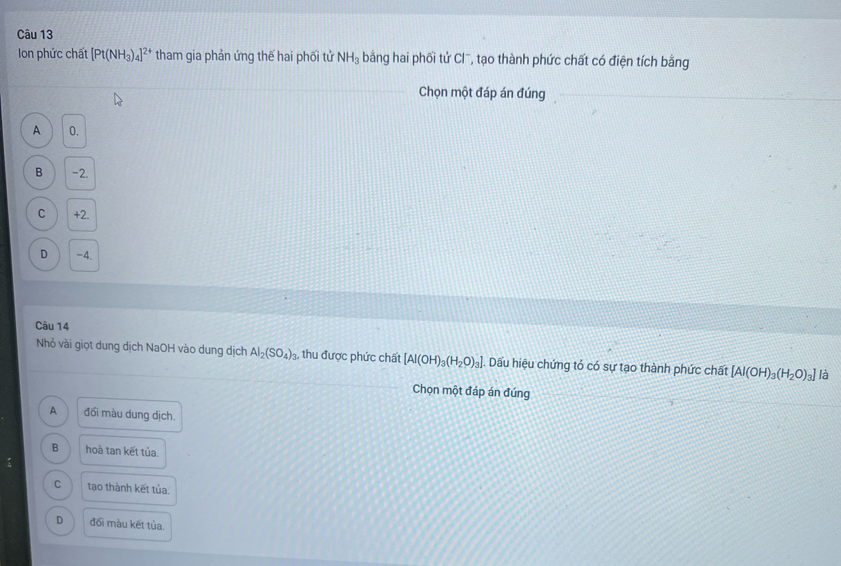 Giải quyết:Ion phức chất [Pt(NH_3)_4]^2+ tham gia phản ứng thế hai phối ...