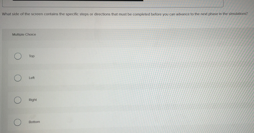 Solved: What side of the screen contains the specific steps or ...