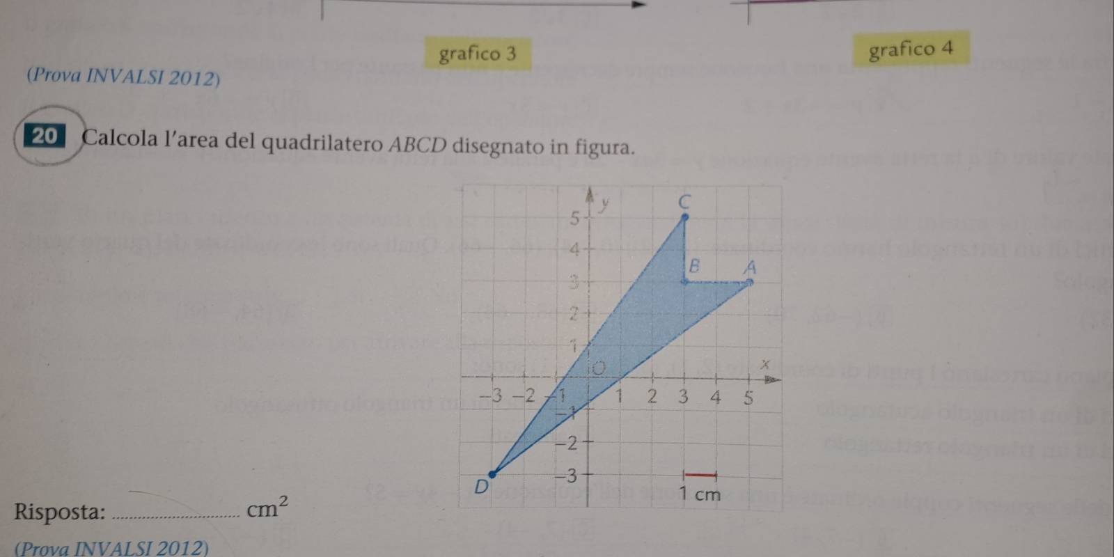Risolto:grafico 3 grafico 4 (Prova INVALSI 2012) 20 Calcola l’area del ...