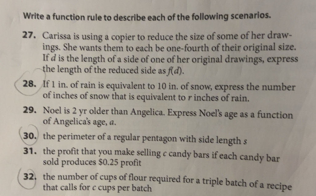 Solved: Write a function rule to describe each of the following ...