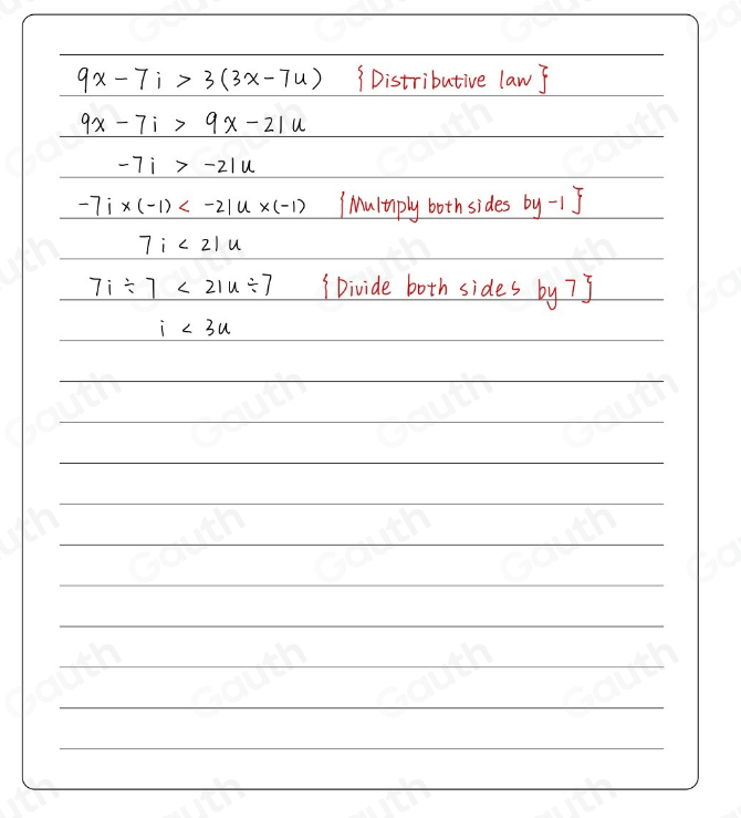 Solved 9x 7i 3 3x 7u Math 