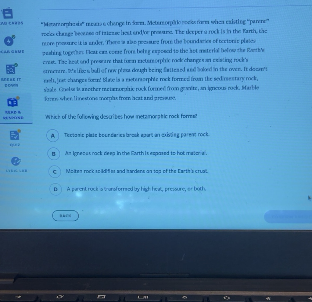 Solved: AB CARDS “Metamorphosis” means a change in form. Metamorphic ...