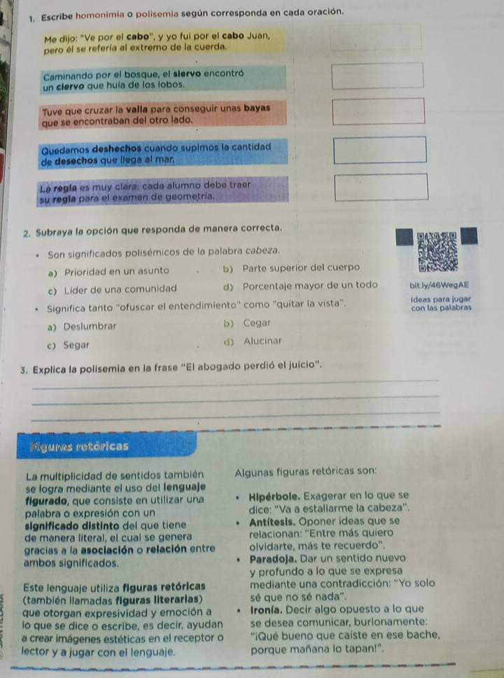 Resuelto:Escribe homonimia o polisemia según corresponda en cada ...