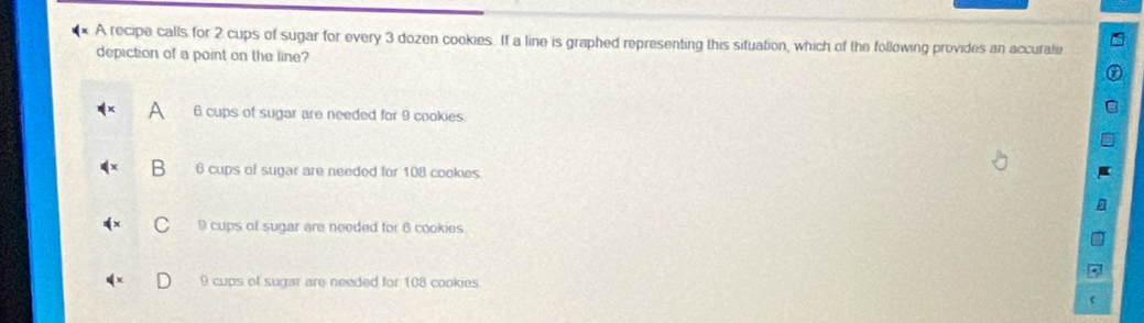 Solved: A recipe calls for 2 cups of sugar for every 3 dozen cookies ...