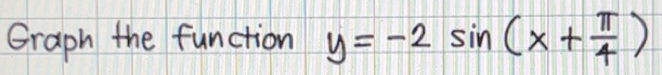 Solved: Graph the function y=-2sin (x+ π /4 ) [Math]