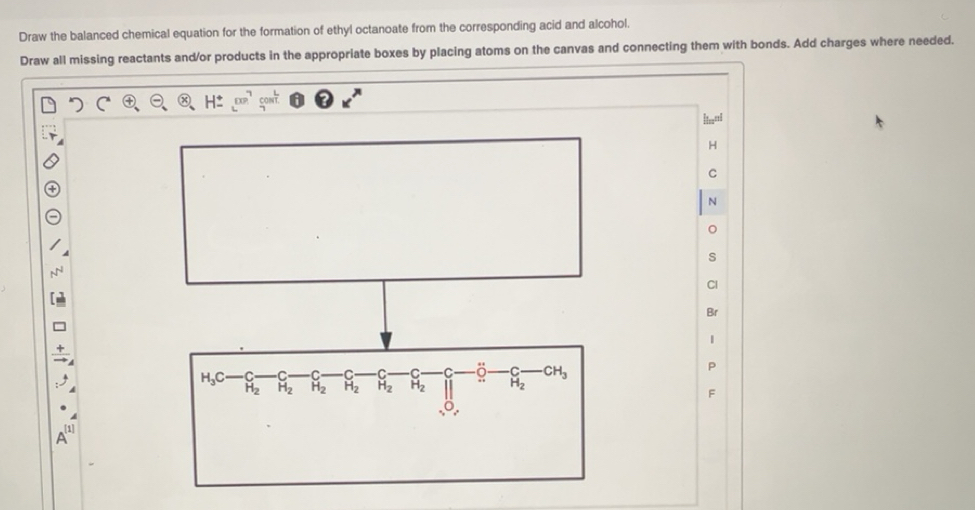 Solved: Draw the balanced chemical equation for the formation of ethyl ...